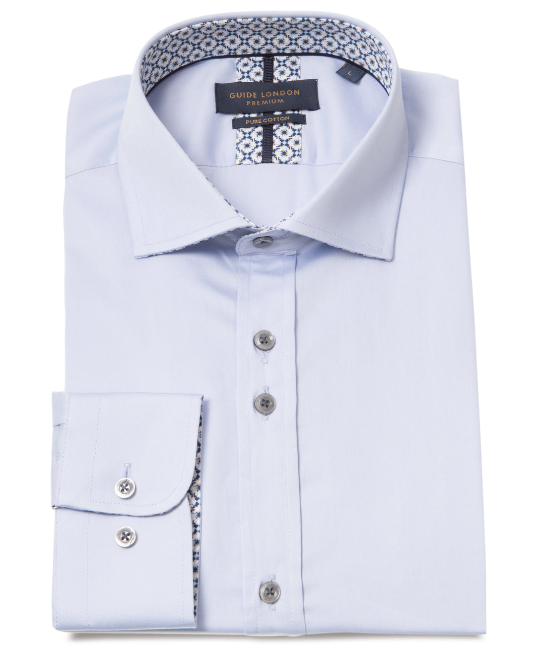 Guide London Print Trim Plain Shirt Blue – TS2 MENSWEAR